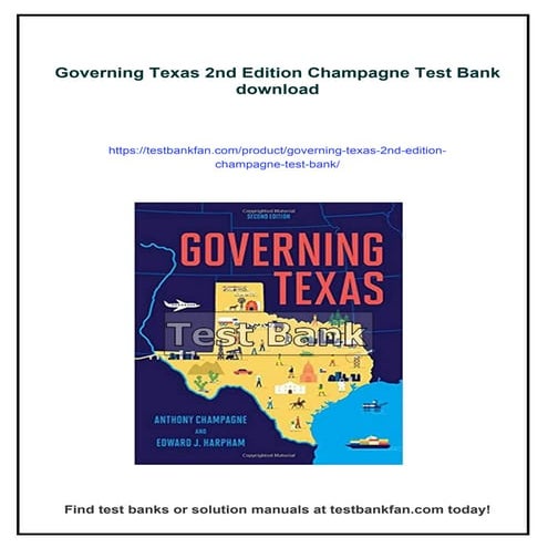 Governing Texas 2nd Edition Champagne Test Bank | PDF