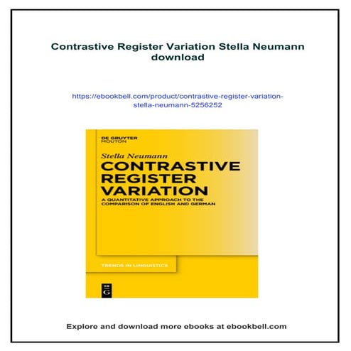 Contrastive Register Variation Stella Neumann | PDF