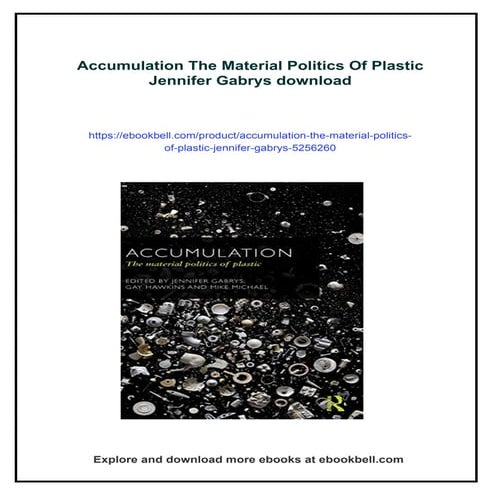 Accumulation The Material Politics Of Plastic Jennifer Gabrys | PDF