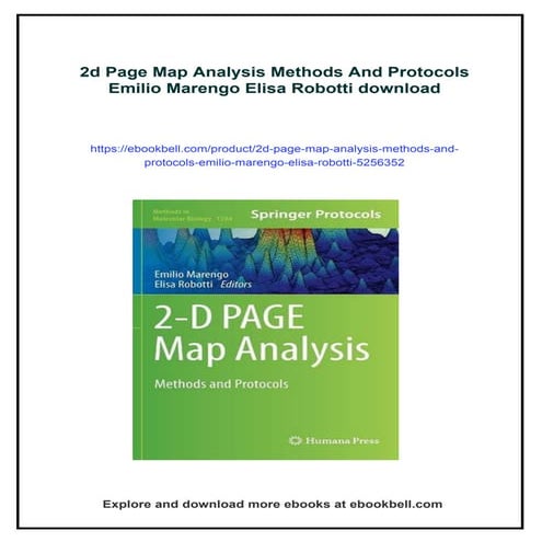 2d Page Map Analysis Methods And Protocols Emilio Marengo Elisa Robotti ...