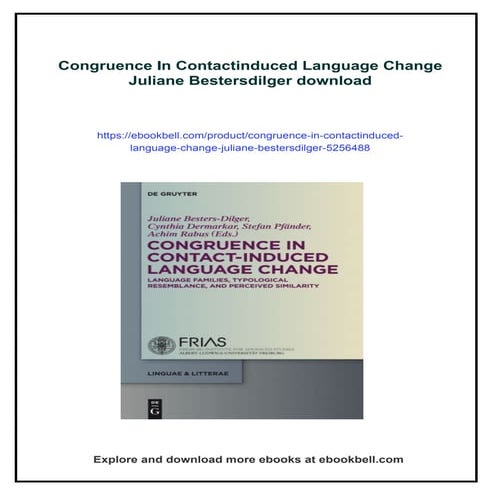 Congruence In Contactinduced Language Change Juliane Bestersdilger | PDF