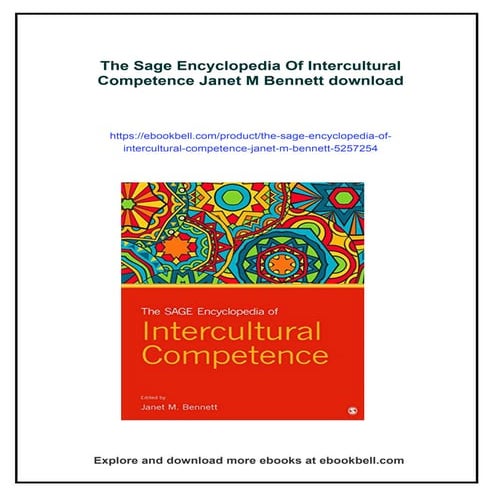 The Sage Encyclopedia Of Intercultural Competence Janet M Bennett | PDF