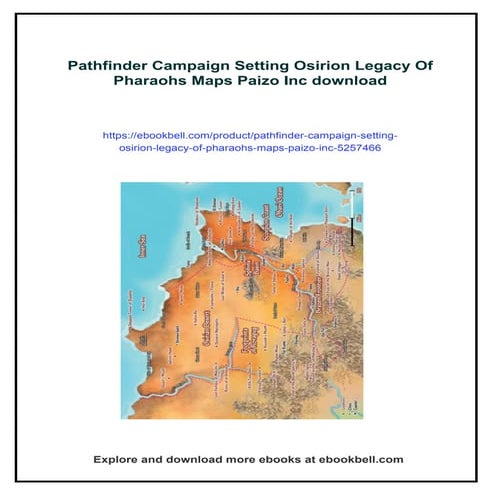 Pathfinder Campaign Setting Osirion Legacy Of Pharaohs Maps Paizo Inc | PDF
