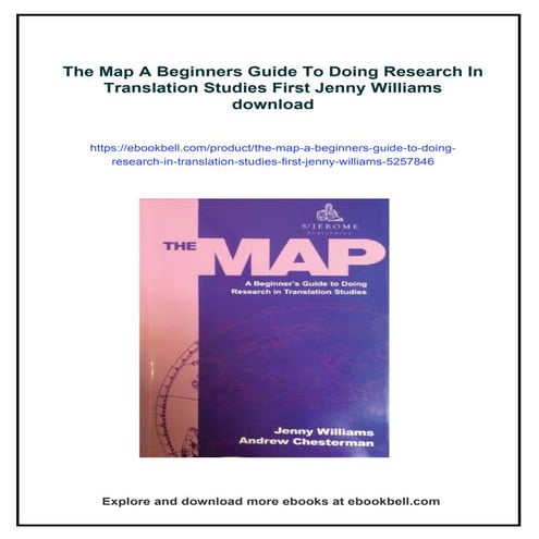 The Map A Beginners Guide To Doing Research In Translation Studies ...