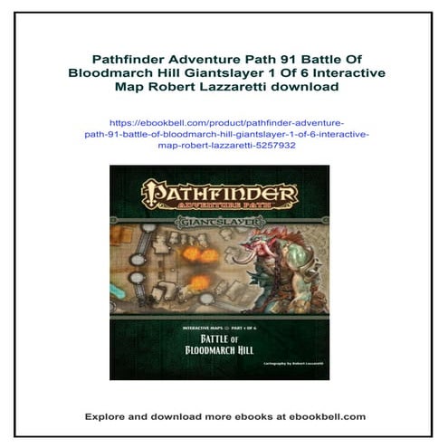 Pathfinder Adventure Path 91 Battle Of Bloodmarch Hill Giantslayer 1 Of ...