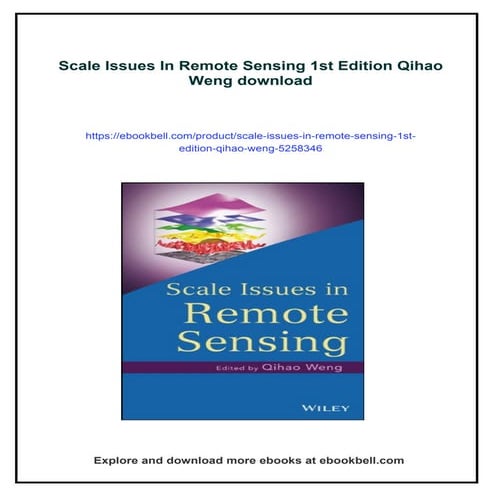 Scale Issues In Remote Sensing 1st Edition Qihao Weng | PDF