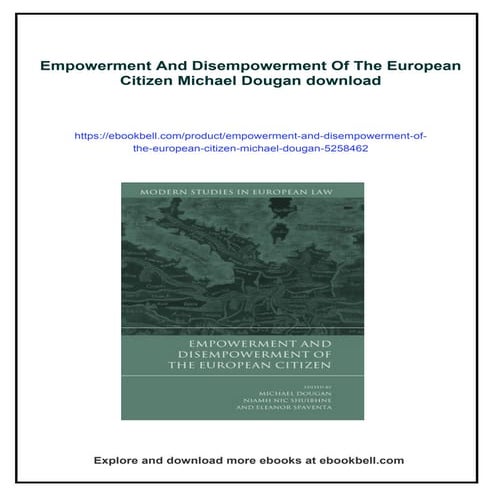 Empowerment And Disempowerment Of The European Citizen Michael Dougan | PDF