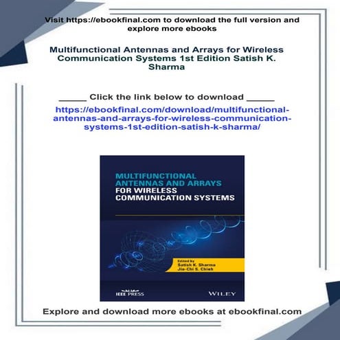 Multifunctional Antennas and Arrays for Wireless Communication Systems 1st Edition Satish K ...