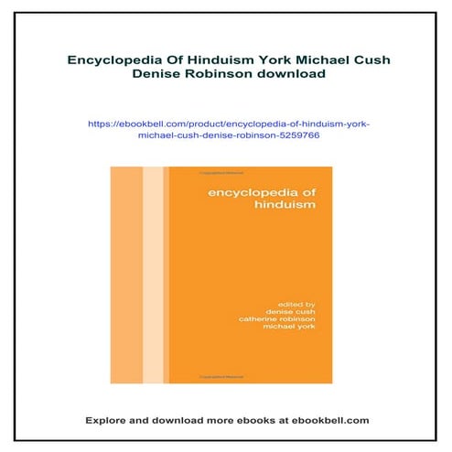 Encyclopedia Of Hinduism York Michael Cush Denise Robinson | PDF