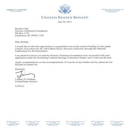 Letter from Lindsey Grahame | PDF