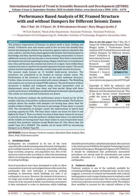 Seismic Analysis of Multi Storey RC Building with and Without Fluid Viscous Damper | PDF