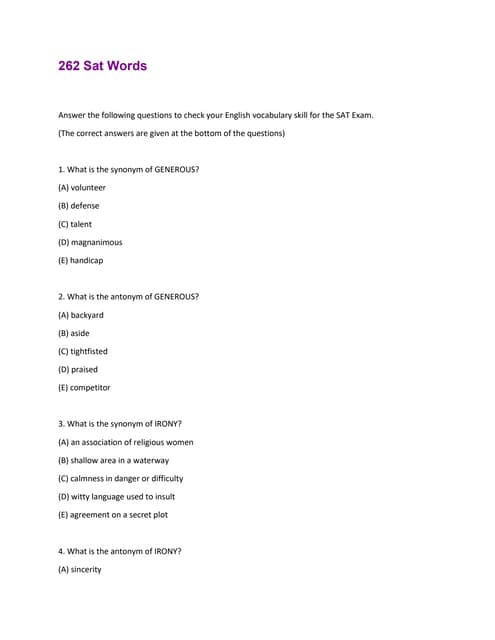 5000 Sat Words List | PDF