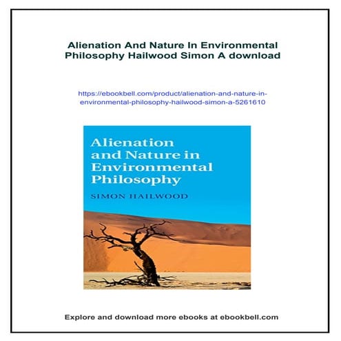 Alienation And Nature In Environmental Philosophy Hailwood Simon A | PDF