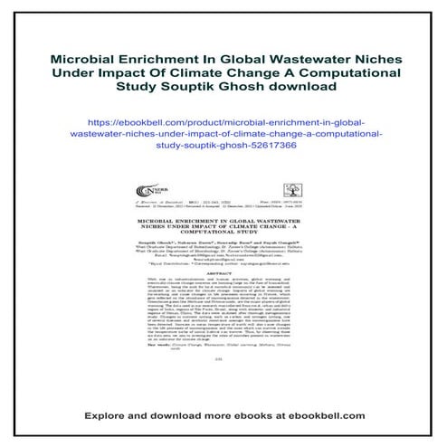 Microbial Enrichment In Global Wastewater Niches Under Impact Of ...