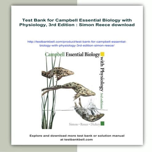 Test Bank for Campbell Essential Biology with Physiology, 3rd Edition ...