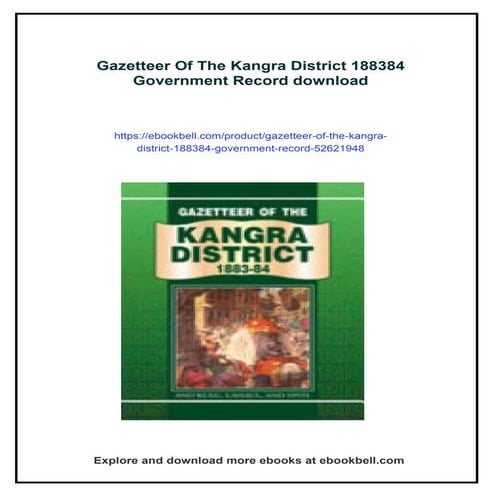 Gazetteer Of The Kangra District 188384 Government Record | PDF