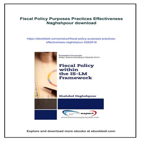 Fiscal Policy Purposes Practices Effectiveness Naghshpour | PDF