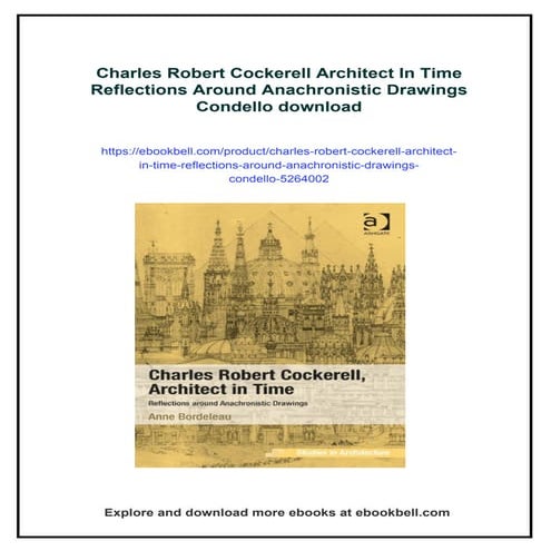 Charles Robert Cockerell Architect In Time Reflections Around ...