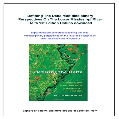 Defining The Delta Multidisciplinary Perspectives On The Lower ...
