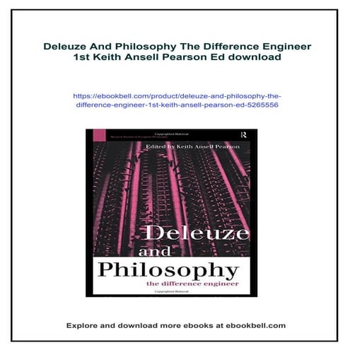 Deleuze And Philosophy The Difference Engineer 1st Keith Ansell Pearson ...