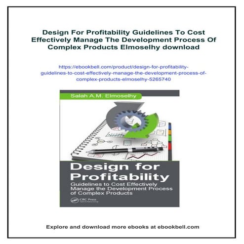 Design For Profitability Guidelines To Cost Effectively Manage The ...