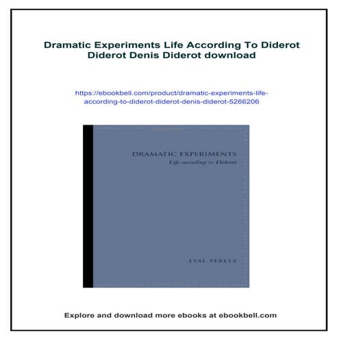 Dramatic Experiments Life According To Diderot Diderot Denis Diderot | PDF