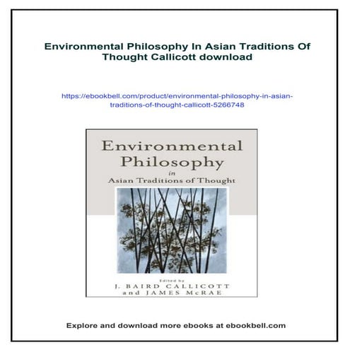 Environmental Philosophy In Asian Traditions Of Thought Callicott | PDF