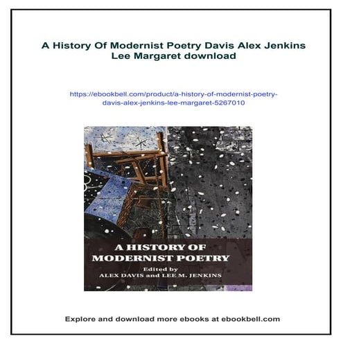 A History Of Modernist Poetry Davis Alex Jenkins Lee Margaret | PDF