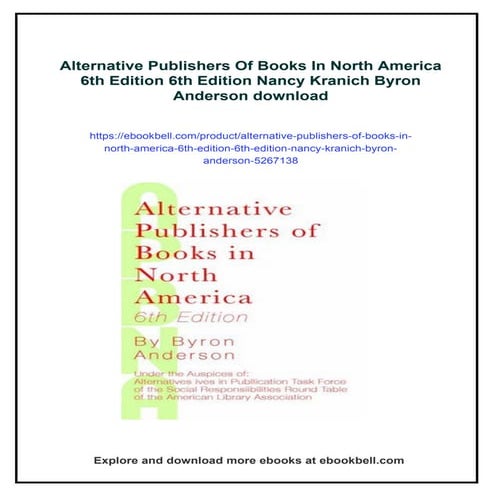 Alternative Publishers Of Books In North America 6th Edition 6th ...
