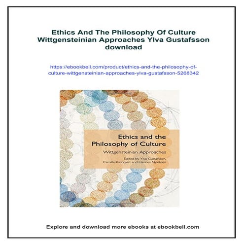 Ethics And The Philosophy Of Culture Wittgensteinian Approaches Ylva ...
