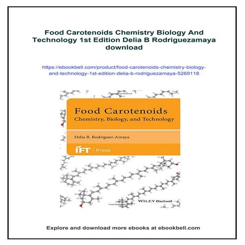 Food Carotenoids Chemistry Biology And Technology 1st Edition Delia B Rodriguezamaya | PDF