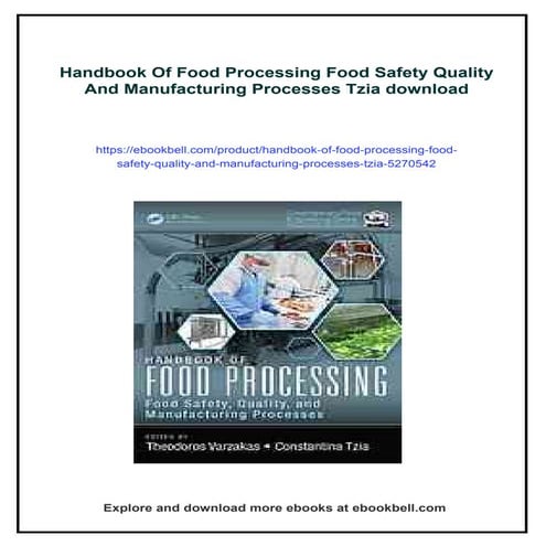 Handbook Of Food Processing Food Safety Quality And Manufacturing ...