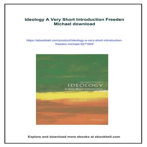Ideology A Very Short Introduction Freeden Michael | PDF
