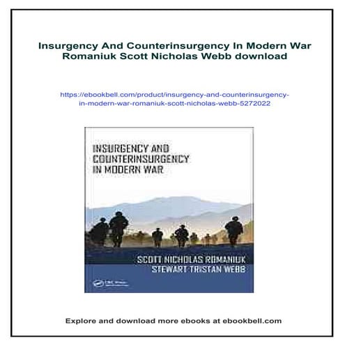 Insurgency And Counterinsurgency In Modern War Romaniuk Scott Nicholas ...