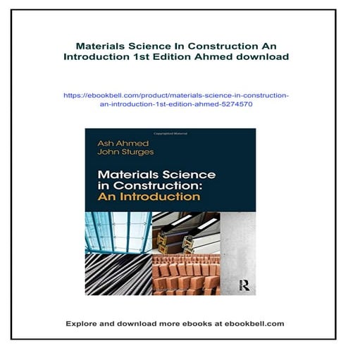 Materials Science In Construction An Introduction 1st Edition Ahmed | PDF