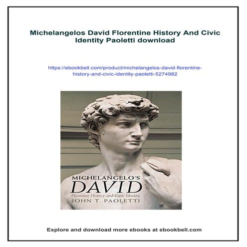 Michelangelos David Florentine History And Civic Identity Paoletti | PDF