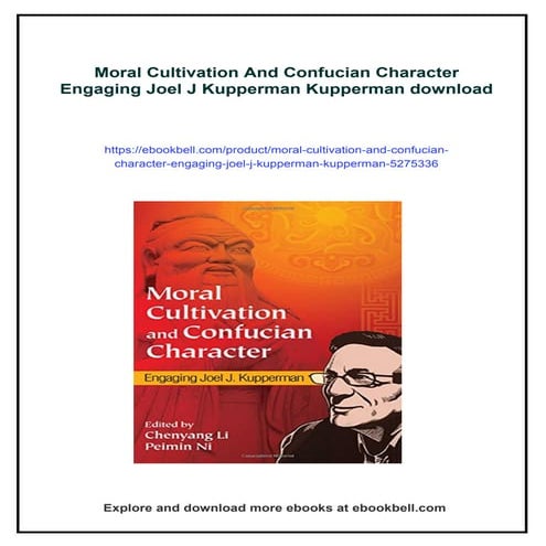 Moral Cultivation And Confucian Character Engaging Joel J Kupperman ...