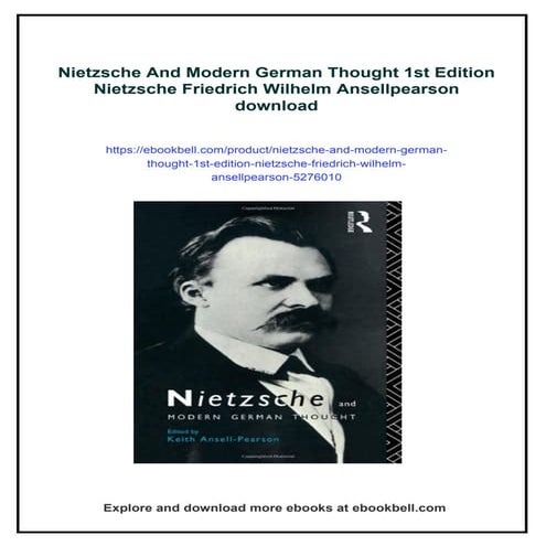 Nietzsche And Modern German Thought 1st Edition Nietzsche Friedrich ...
