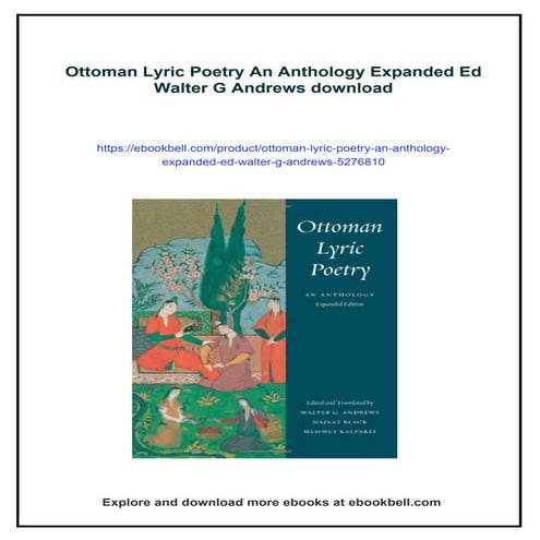 Ottoman Lyric Poetry An Anthology Expanded Ed Walter G Andrews | PDF