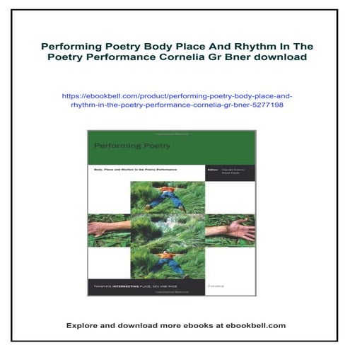 Performing Poetry Body Place And Rhythm In The Poetry Performance ...