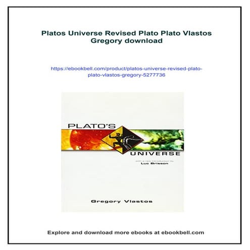 Platos Universe Revised Plato Plato Vlastos Gregory | PDF