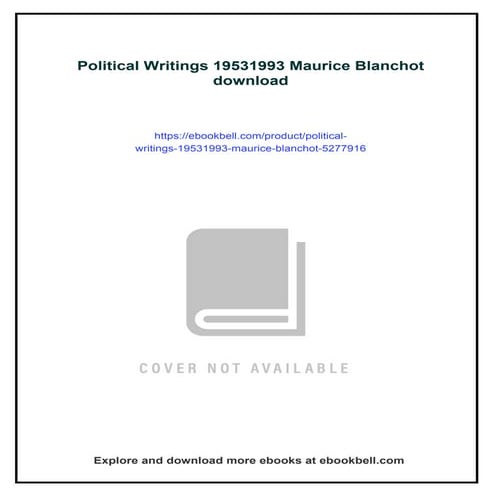 Political Writings 19531993 Maurice Blanchot | PDF