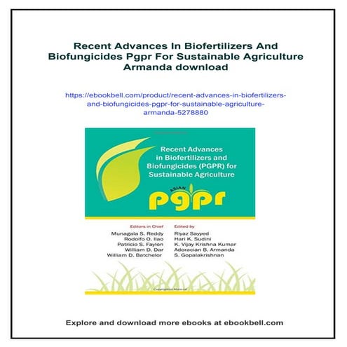 Recent Advances In Biofertilizers And Biofungicides Pgpr For ...