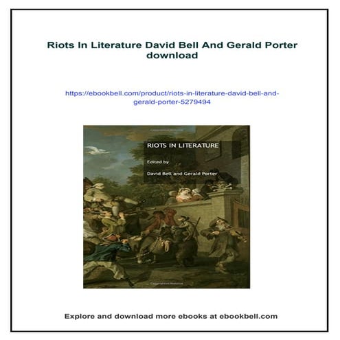 Riots In Literature David Bell And Gerald Porter | PDF