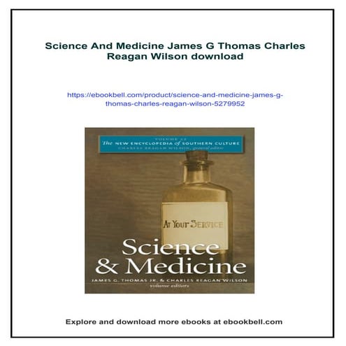 Science And Medicine James G Thomas Charles Reagan Wilson | PDF