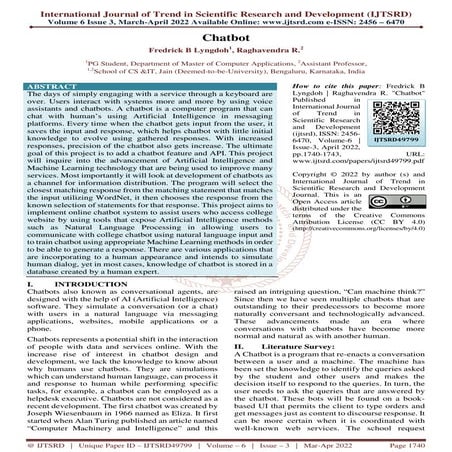 Chatbot | PDF | Artificial Intelligence | Technology & Computing