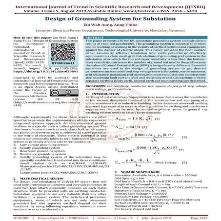 Design of Grounding System for Substation | PDF