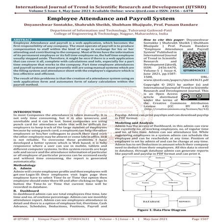 Employee Attendance and Payroll System | PDF