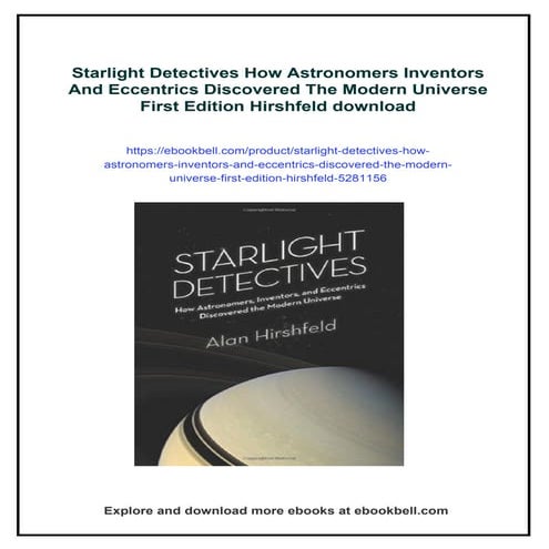 Starlight Detectives How Astronomers Inventors And Eccentrics ...