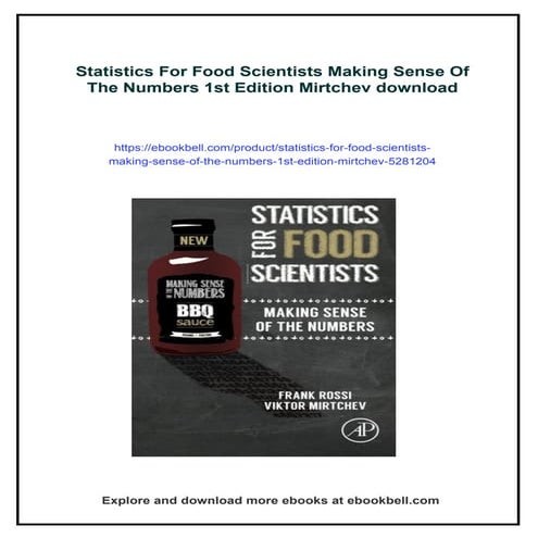 Statistics For Food Scientists Making Sense Of The Numbers 1st Edition ...